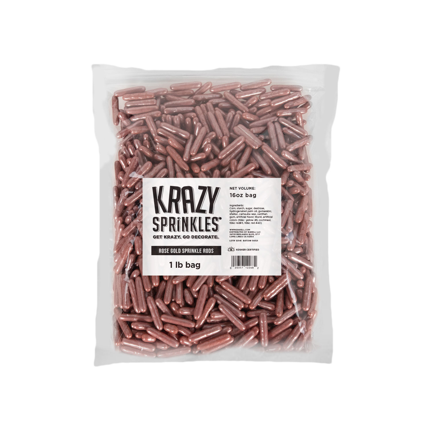 Metallic Rose Gold Rods (1 pound) Candy Decor for Cakes, Ice Cream ...