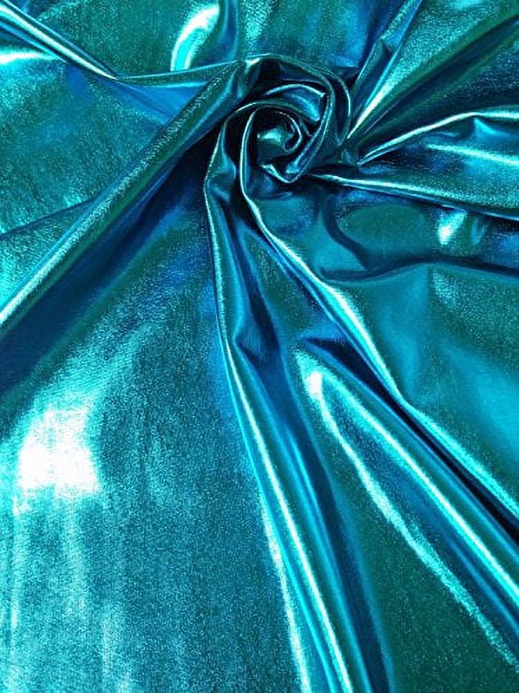 Metallic Shiny All Over Foil Stretch Polyester Spandex Fabric by The ...