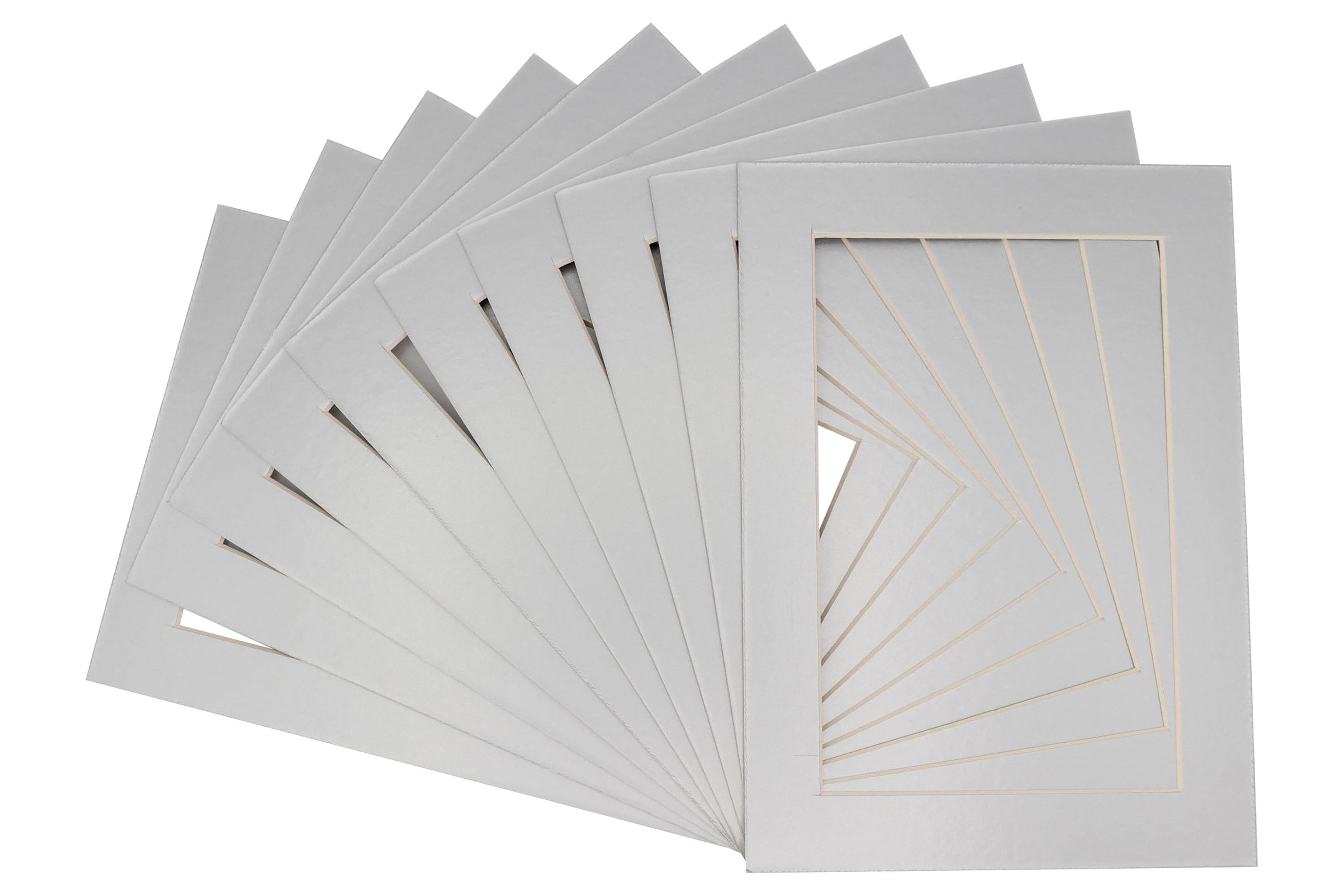 Metallic Silver Acid Free 12x18 Picture Frame Mats with White Core ...