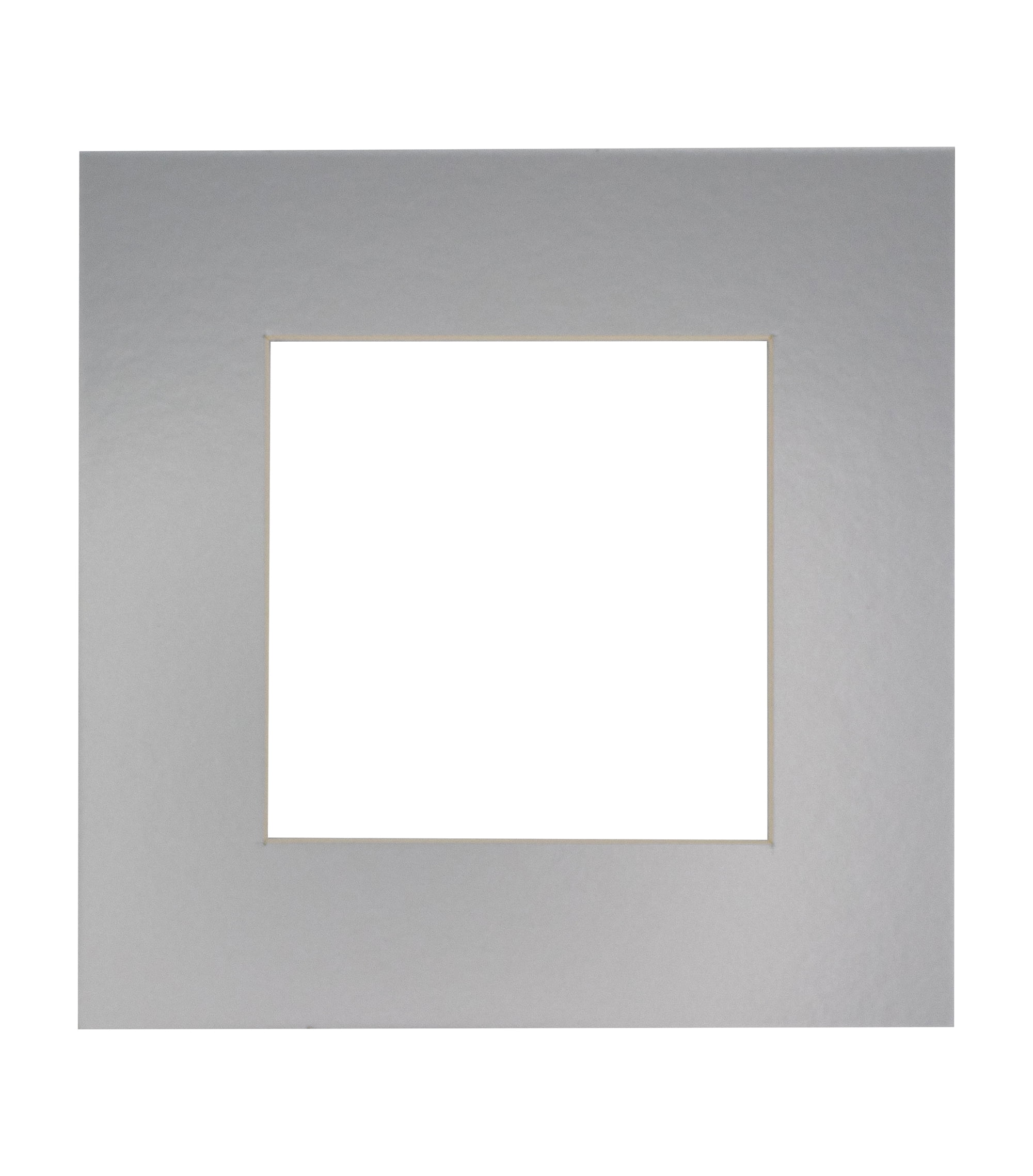Metallic Silver Acid Free 7x7 Square Picture Frame Mat with White Core ...