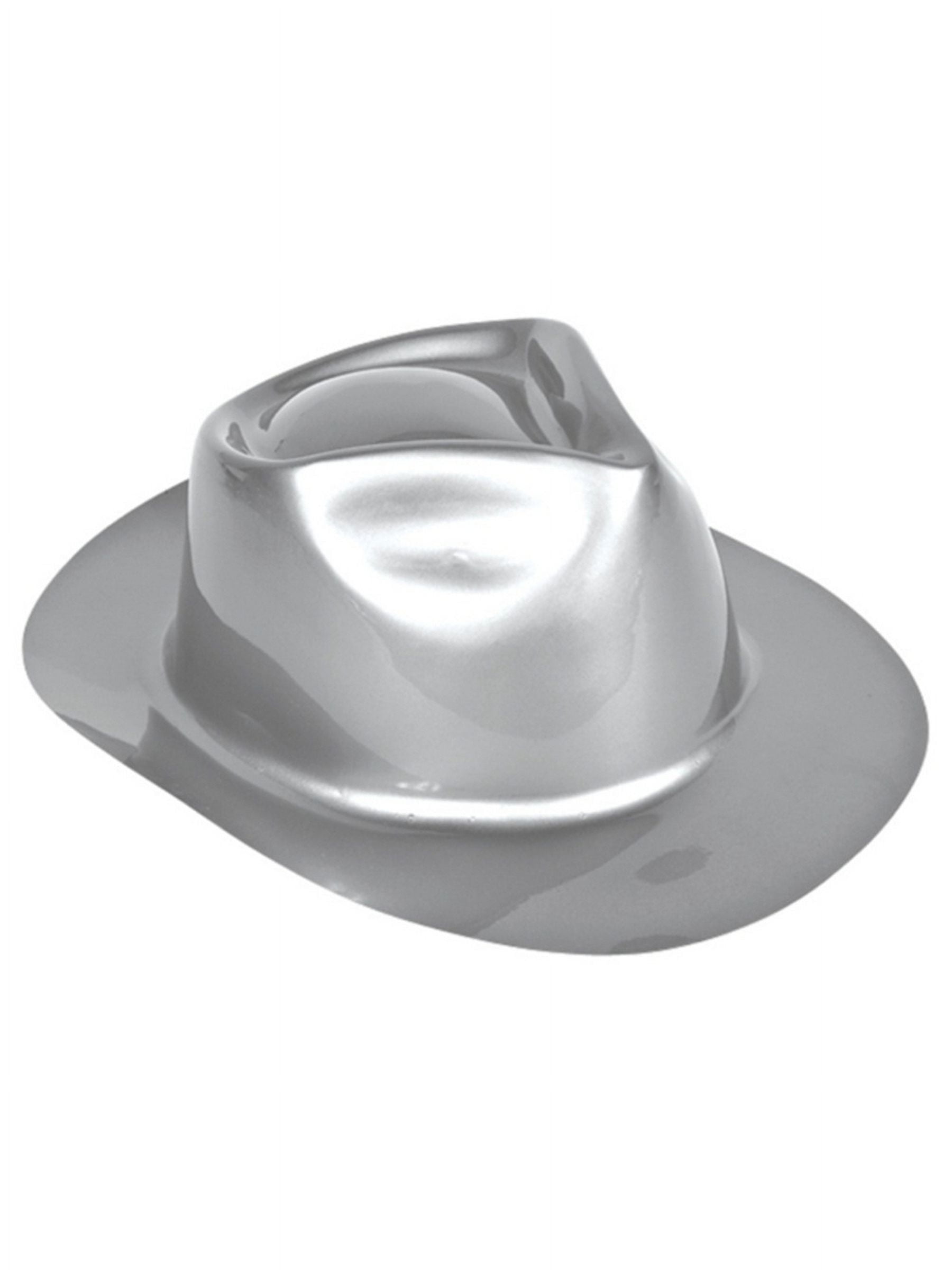Metallic Silver Gangster Style Costume Dance Crew Fedora Party Hat ...