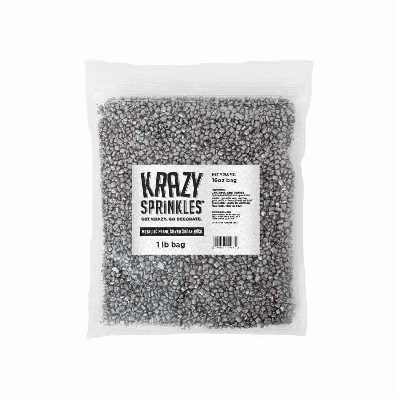Krazy Sprinkles - Edible Metallic Silver Sugar Rock - Bold Cake ...