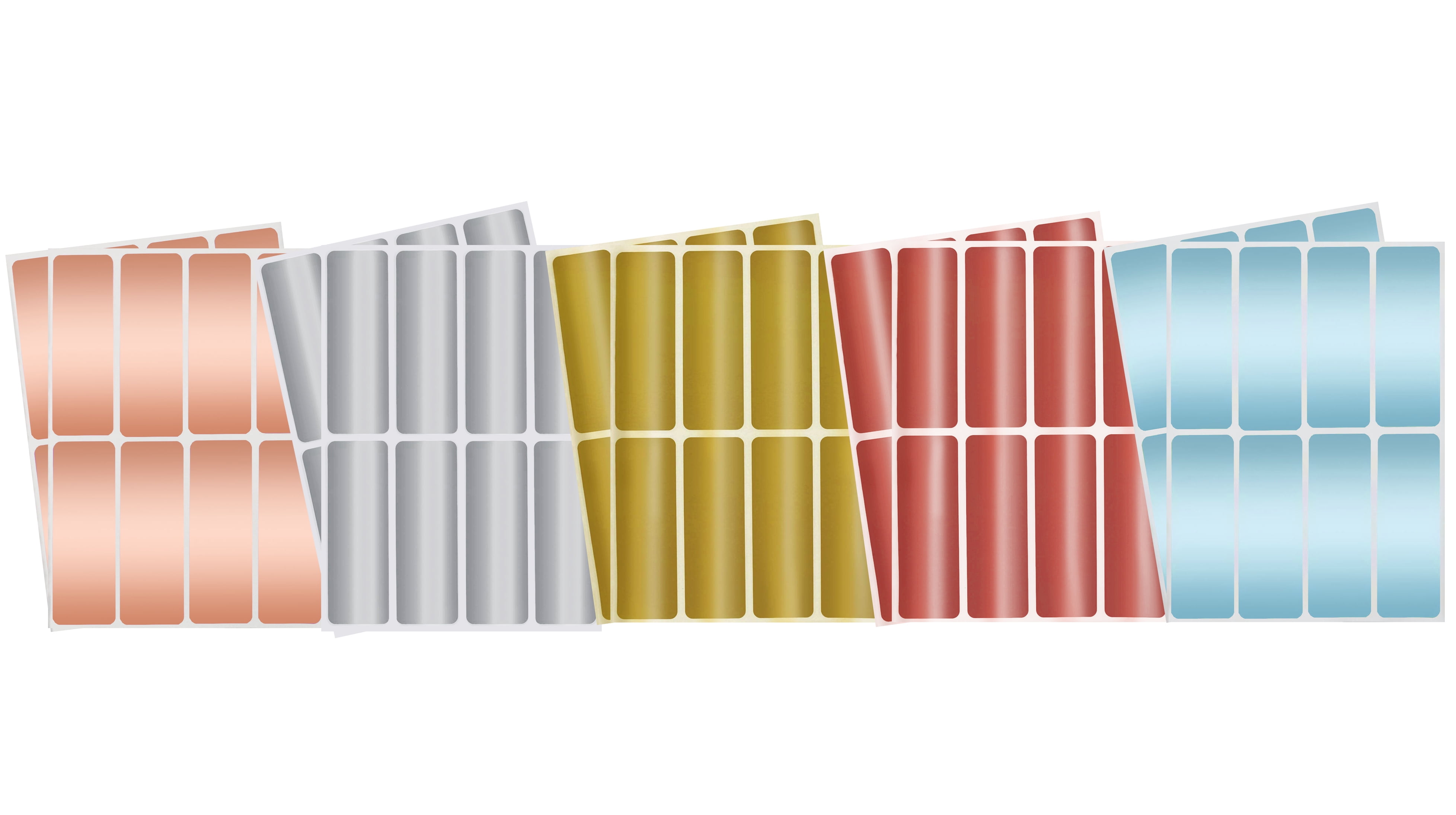 Metallic Sticker Labels 3x1 inch (75mm x 25mm) Rectangular Labeling ...