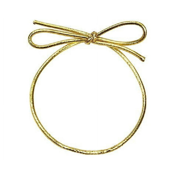 Metallic Stretch Loops Gold 10" Pre-Tied Elastic Bows (Package of 50 ...