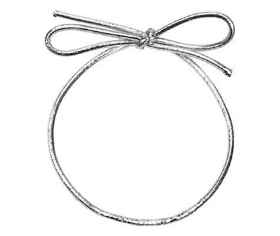 Metallic Stretch Loops Silver 8" Pre-Tied Elastic Bows (Package of 50 ...
