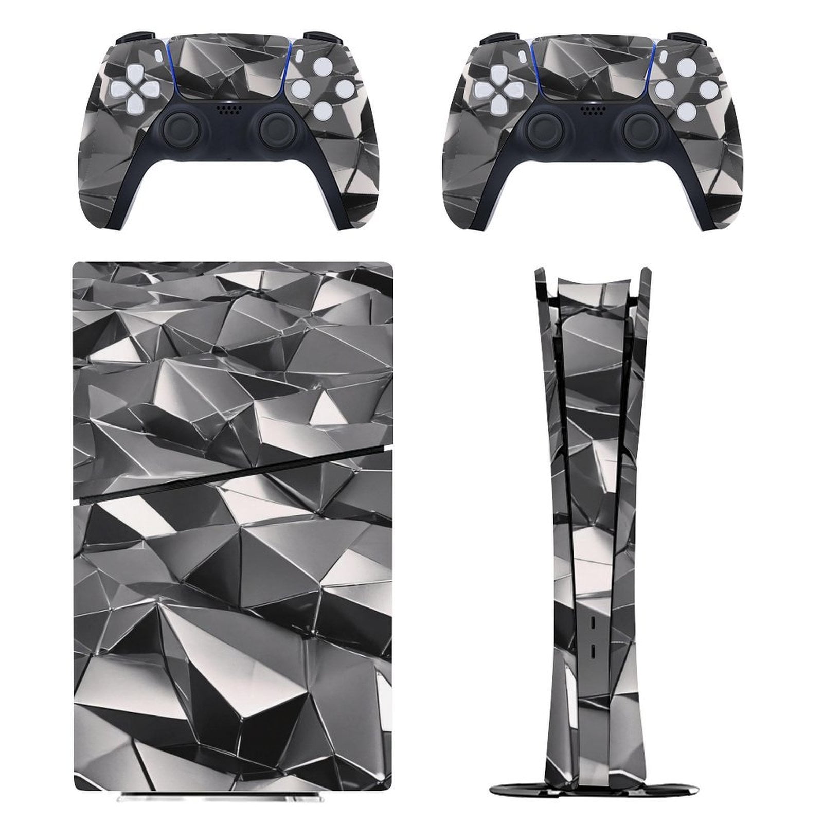 Metallic Surface Console Skin Bundle for PS5 Pro Slim Disc & Digital ...