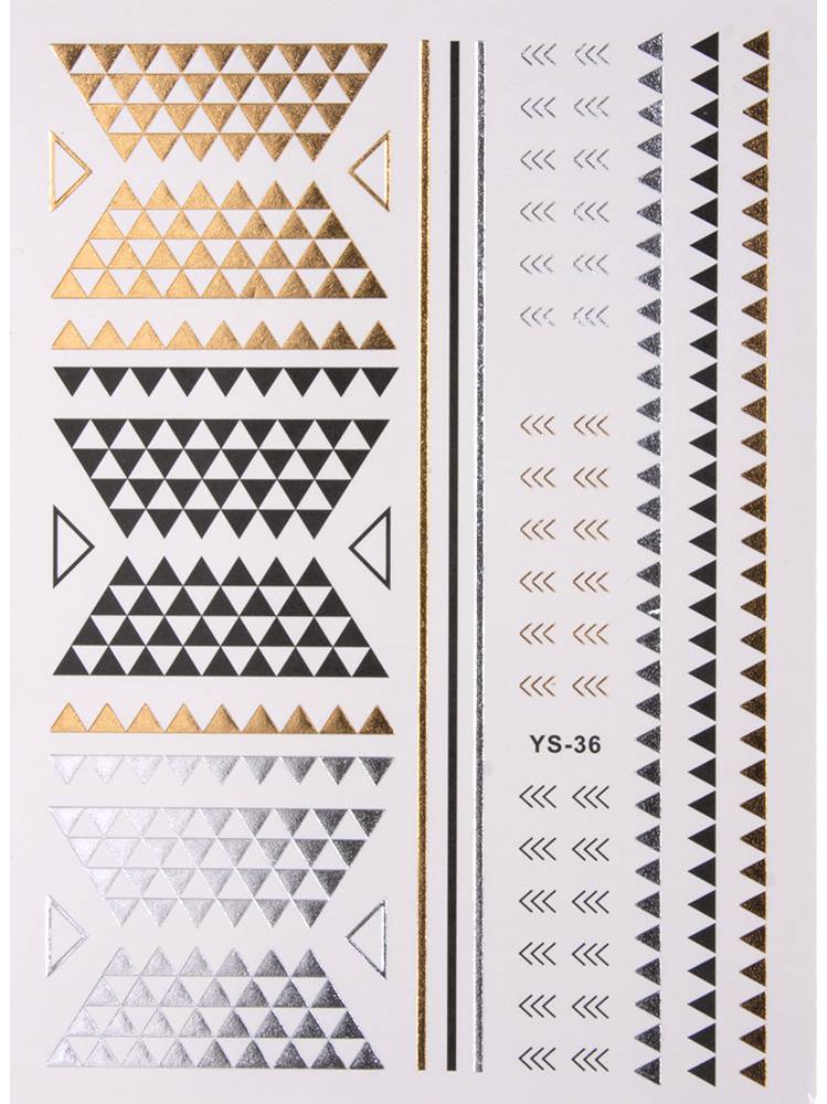 Metallic Temporary Tattoos - Triangles - Walmart.com