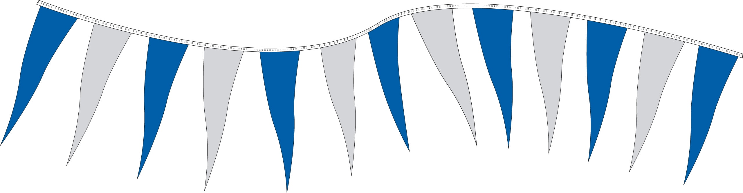 SSWBasics Metallic Triangle Pennant - Blue/Silver - 60'L- Multi-Color ...