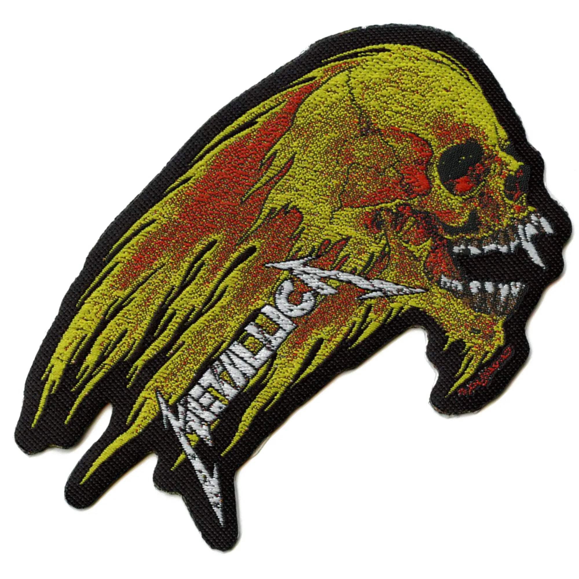 Men's Metallica Flaming Skull Cut-Out Woven Patch Black - Walmart.com