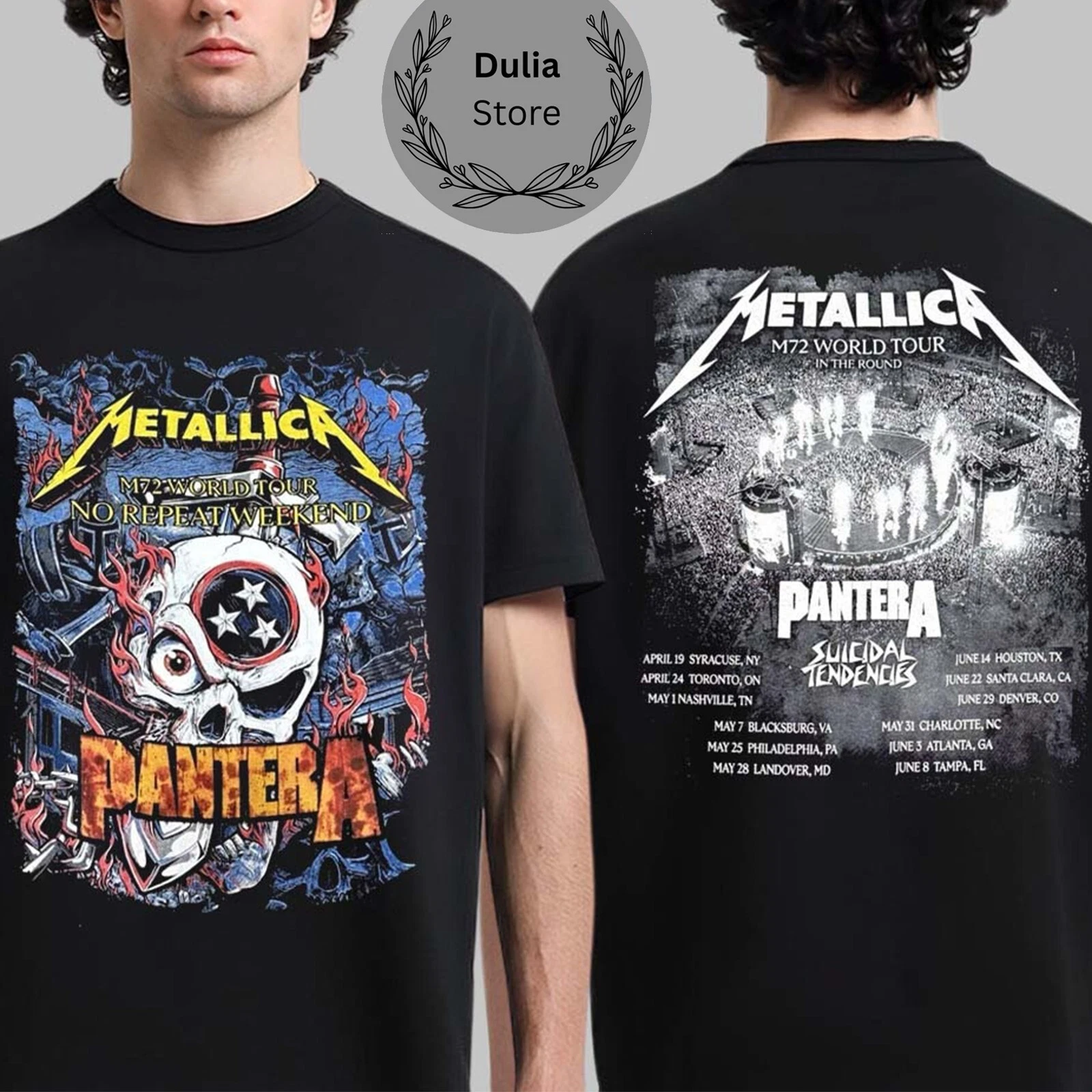 Metallica x Pantera M72 Nashville 2025 Concert T Shirt, 2025 Metal Band Tour Shirt, Gift for ...