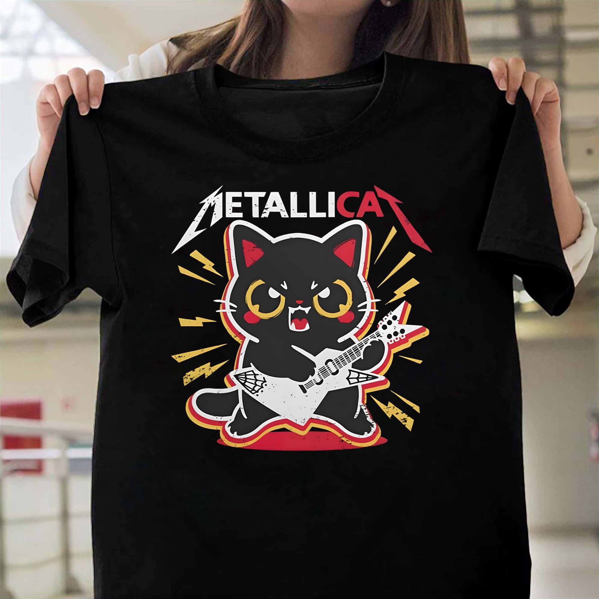 Metallicat Funny Cat Parody Heavy Metal Rock Music Graphic, Feline ...