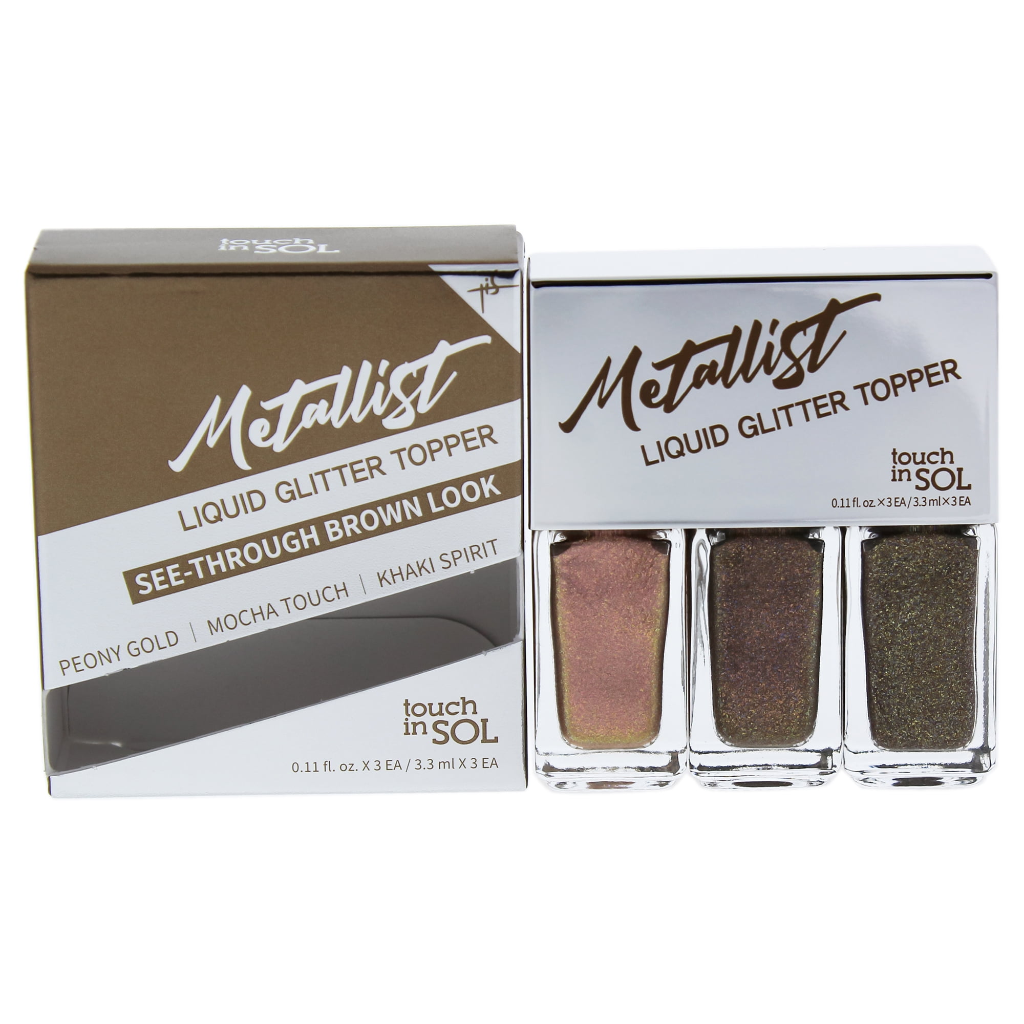 Metallist Liquid Glitter Topper Trio - 02 SeeThrough Brown Look ...
