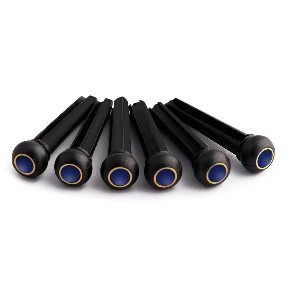 Metallor Guitar Bridge Pins String Pegs End Pins with 4mm Gem Dot for ...