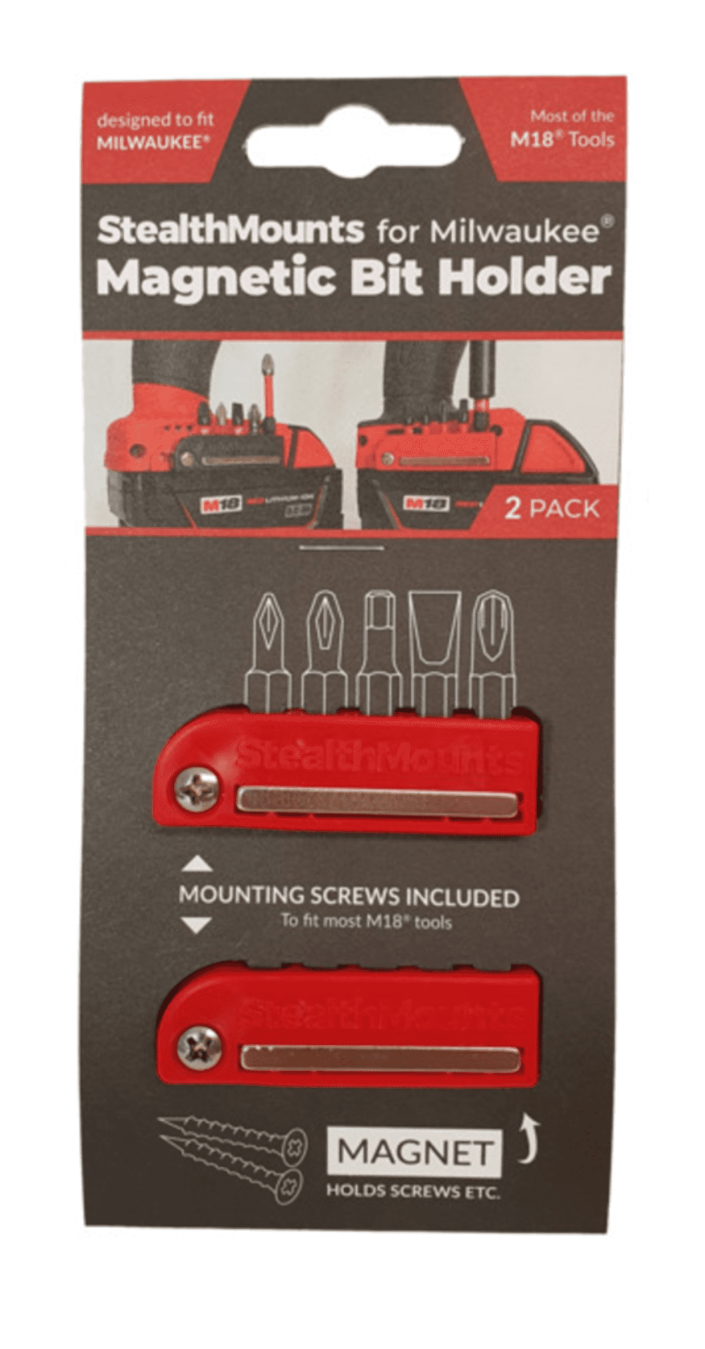 Metalmark Industrial 109914 18V M18 Milwaukee Red Magnetic Bit Holders ...