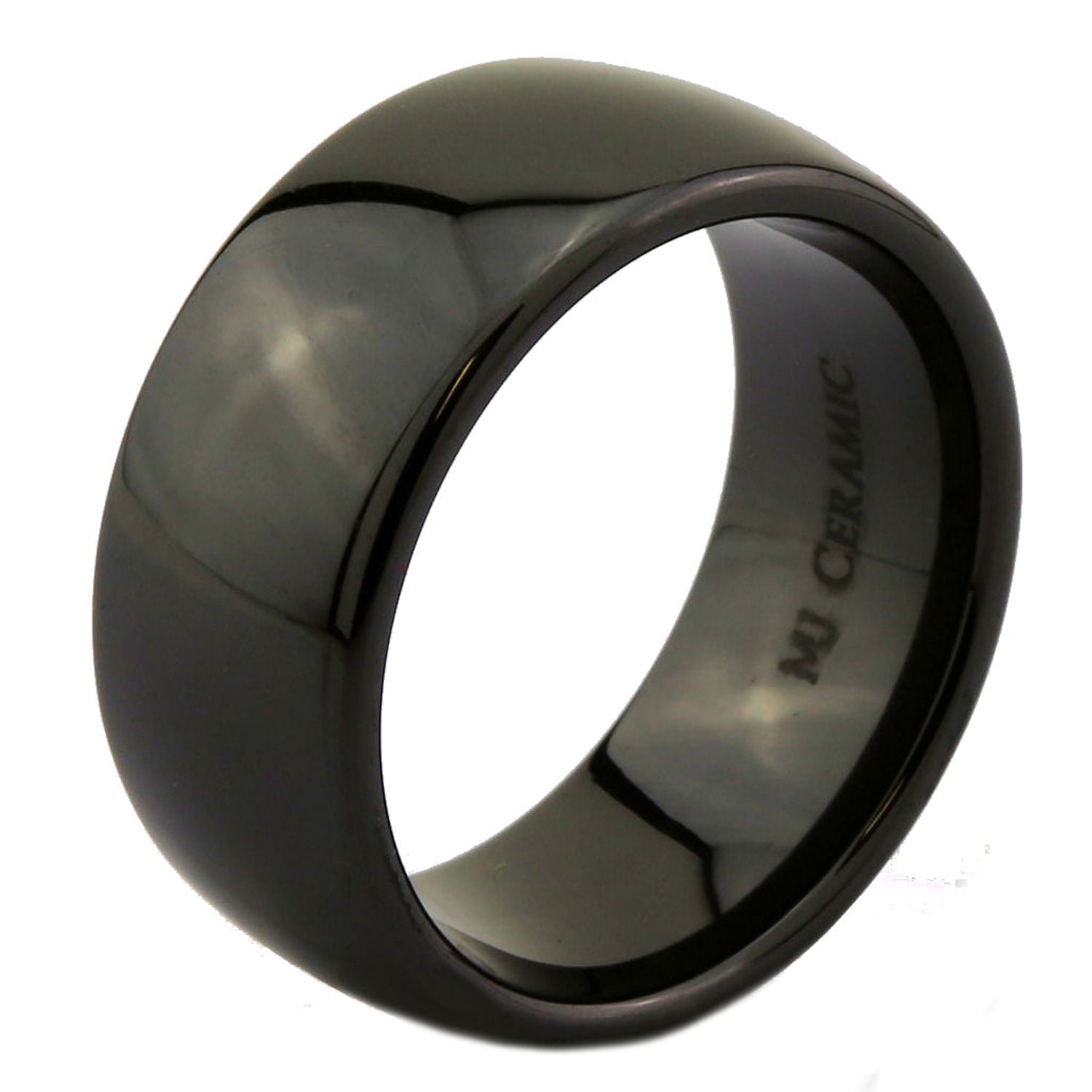 Metals Jewelry Beautiful Black Ceramic 10mm Wedding Band Classic High ...