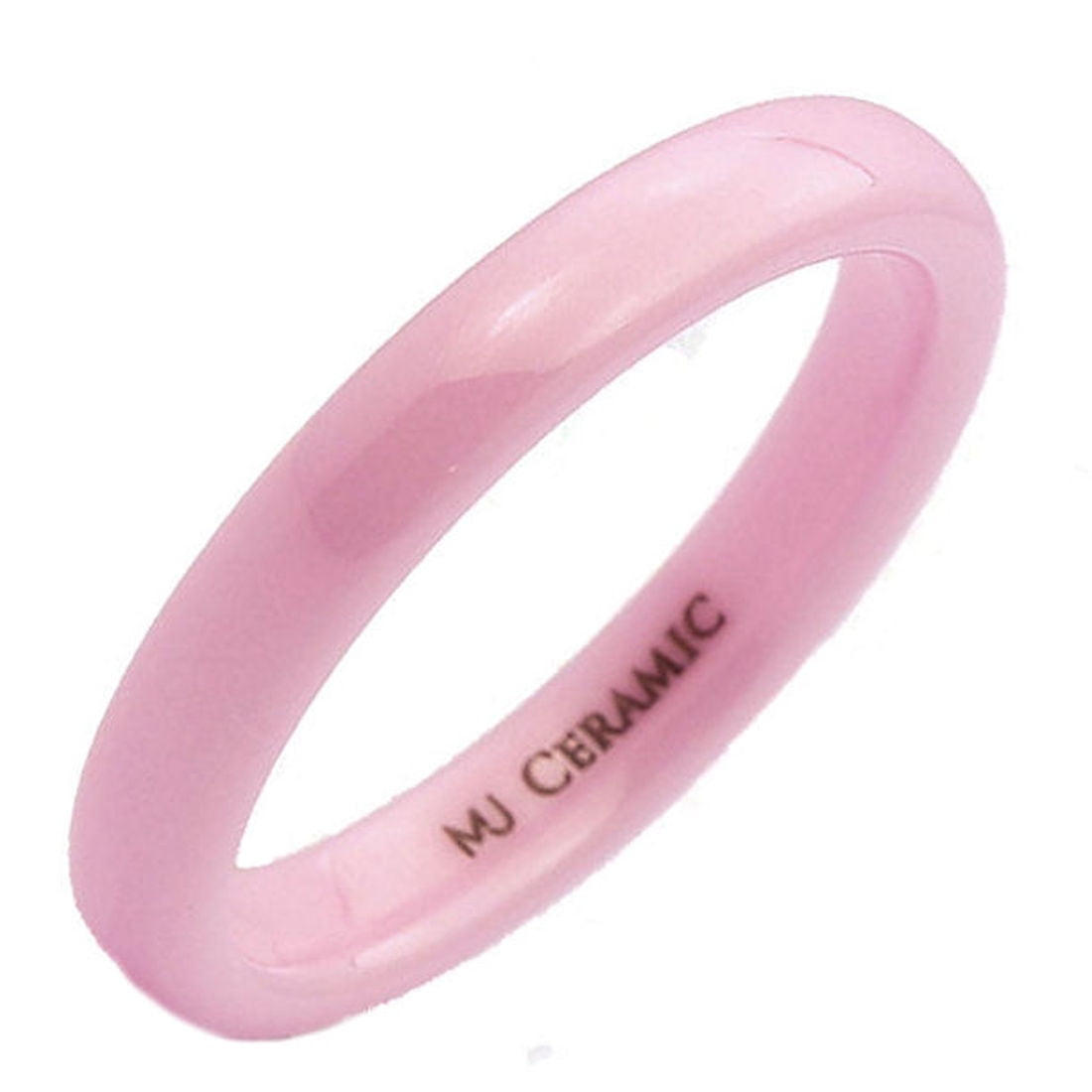 Metals Jewelry Pink Ceramic 3mm Wedding Band Classic High Polished Men ...