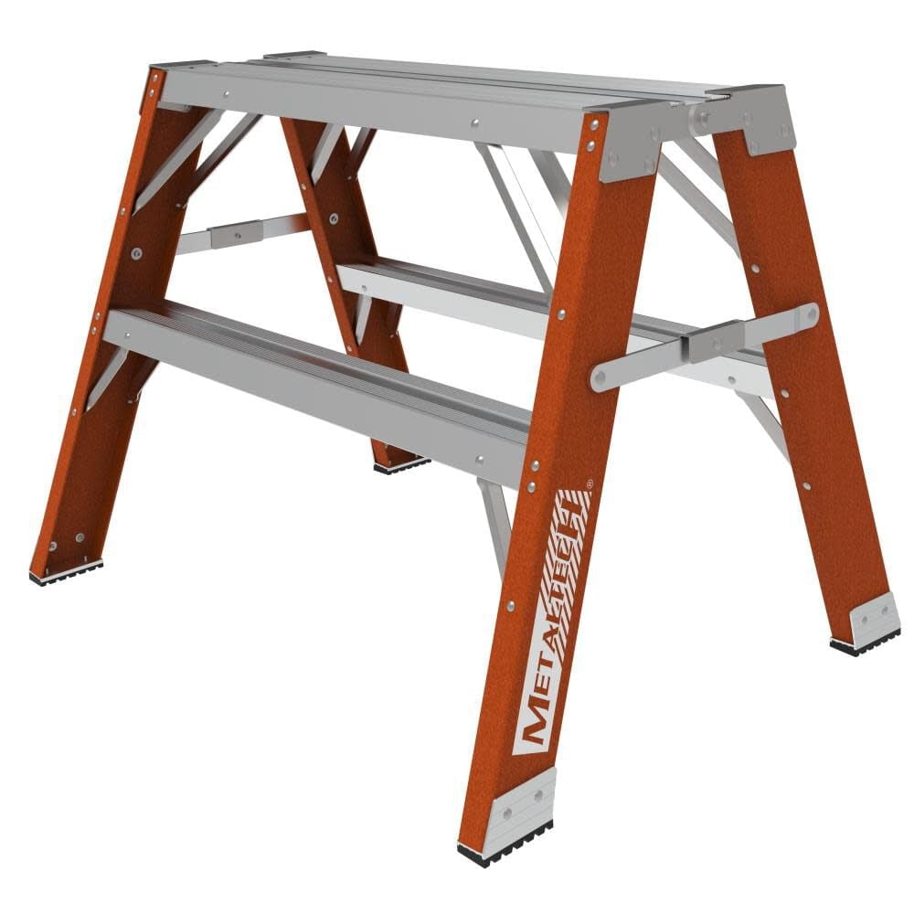 Metaltech 2 Foot Fiberglass Step-Up Workbench And Sawhorse Stand ...