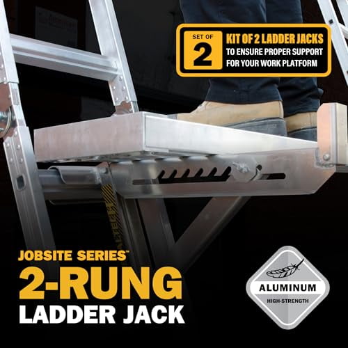 Metaltech Jobsite Series 2-Rung Ladder Jack 2-Pack E-LJ20P, Aluminum ...
