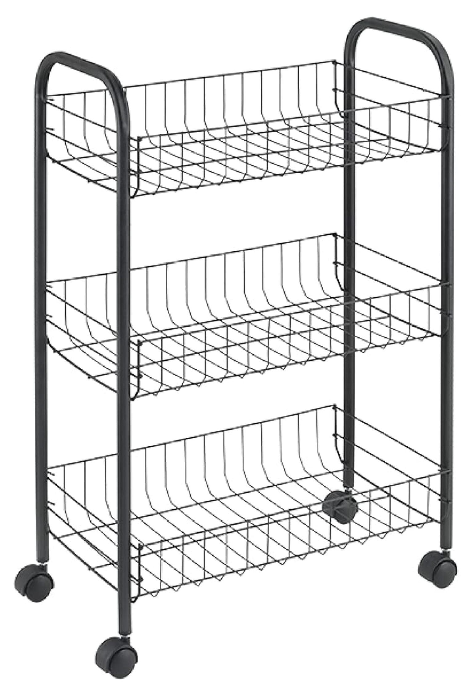 Metaltex Lugano 3-Tier Trolley with Wheels - Multipurpose Storage Cart ...