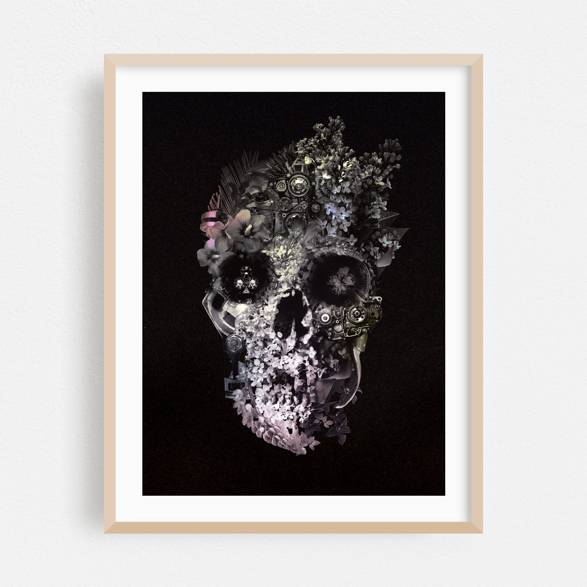 Metamorphosis Skull 24x36 inch canvas - Digital Art Surrealism Floral ...