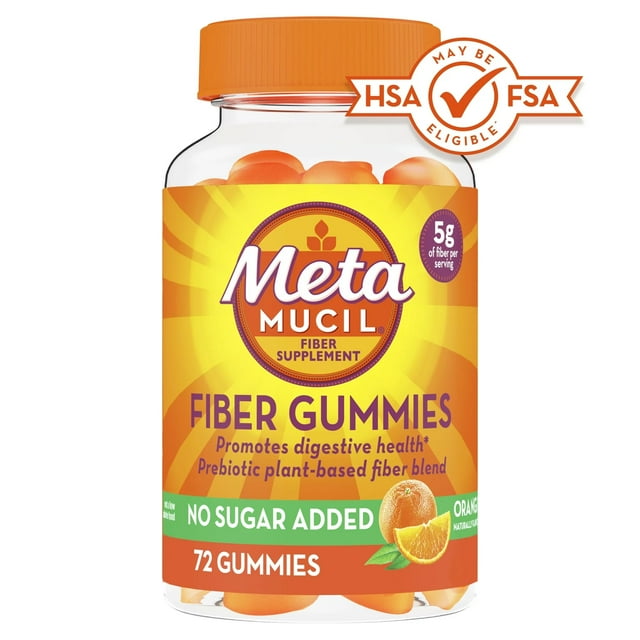 Metamucil Daily Fiber Supplement, Fiber Gummies for Digestive Health ...