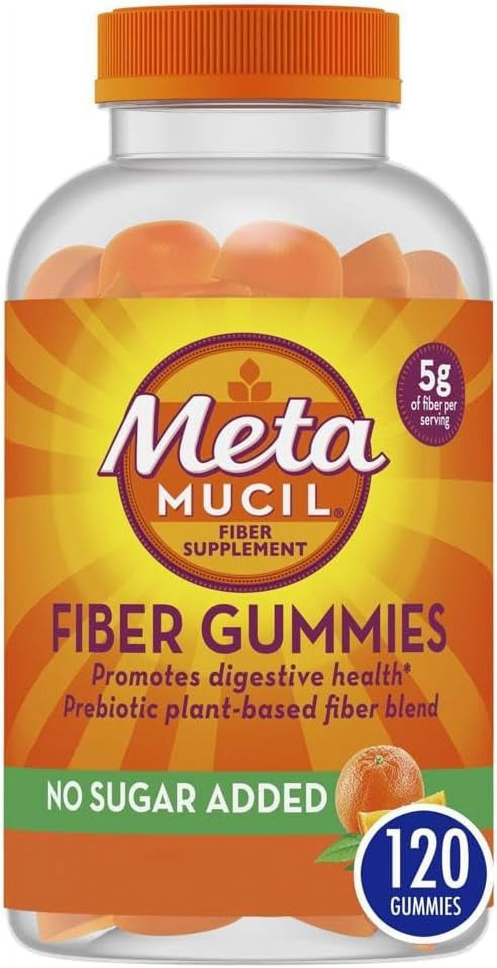 Metamucil Fiber Supplement, No Sugar Added Fiber Gummies for Digestive ...