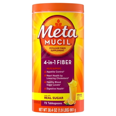 Metamucil Daily Fiber, Psyllium Husk Powder for Digestion ...