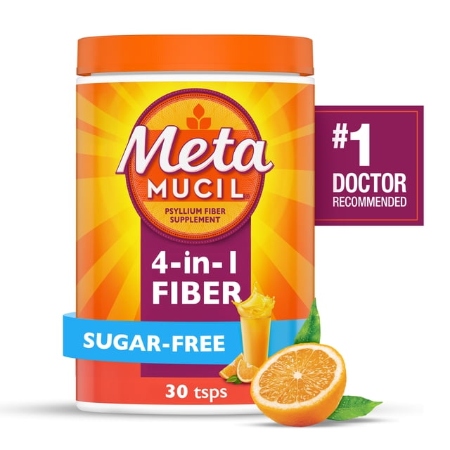 Metamucil Daily Fiber Supplement, Psyllium Husk Powder, Sugar-Free ...
