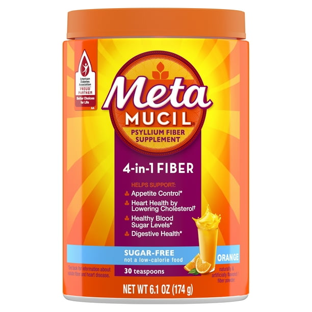 Metamucil Daily Fiber Supplement, Psyllium Husk Powder, Sugar-Free ...