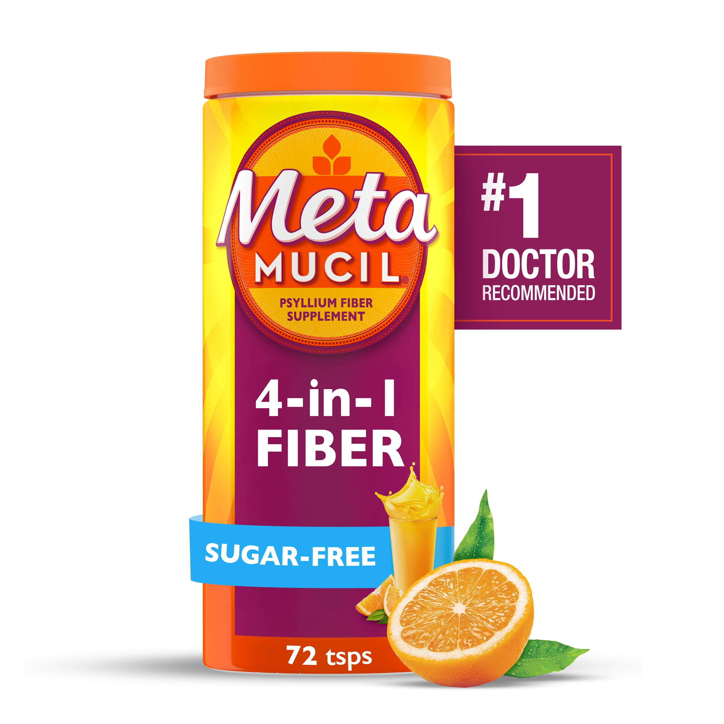 Metamucil Psyllium Husk Fiber Supplement, Sugar-Free Orange Powder ...