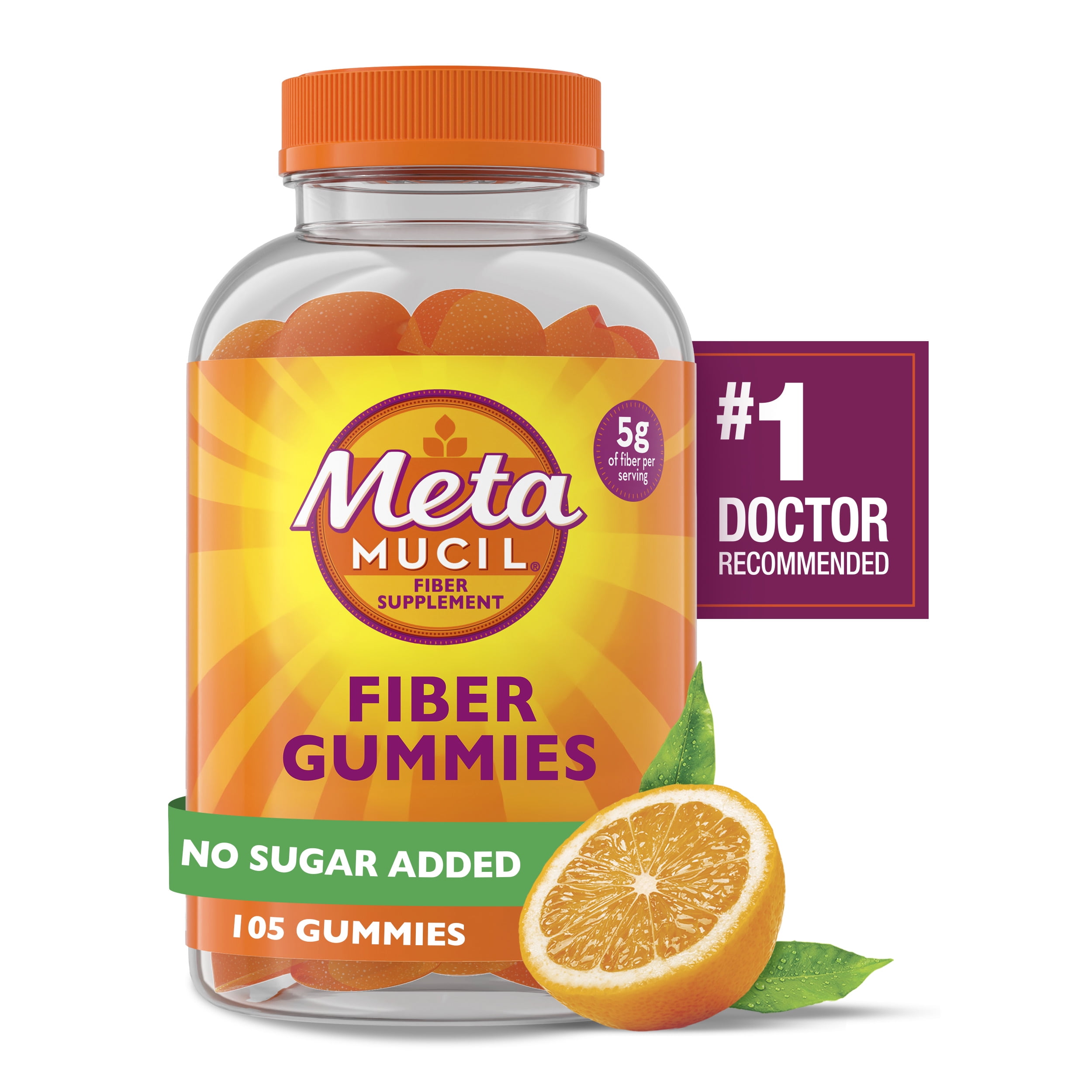 Metamucil Fiber Supplement, Sugar Free Fiber Gummies for Daily ...