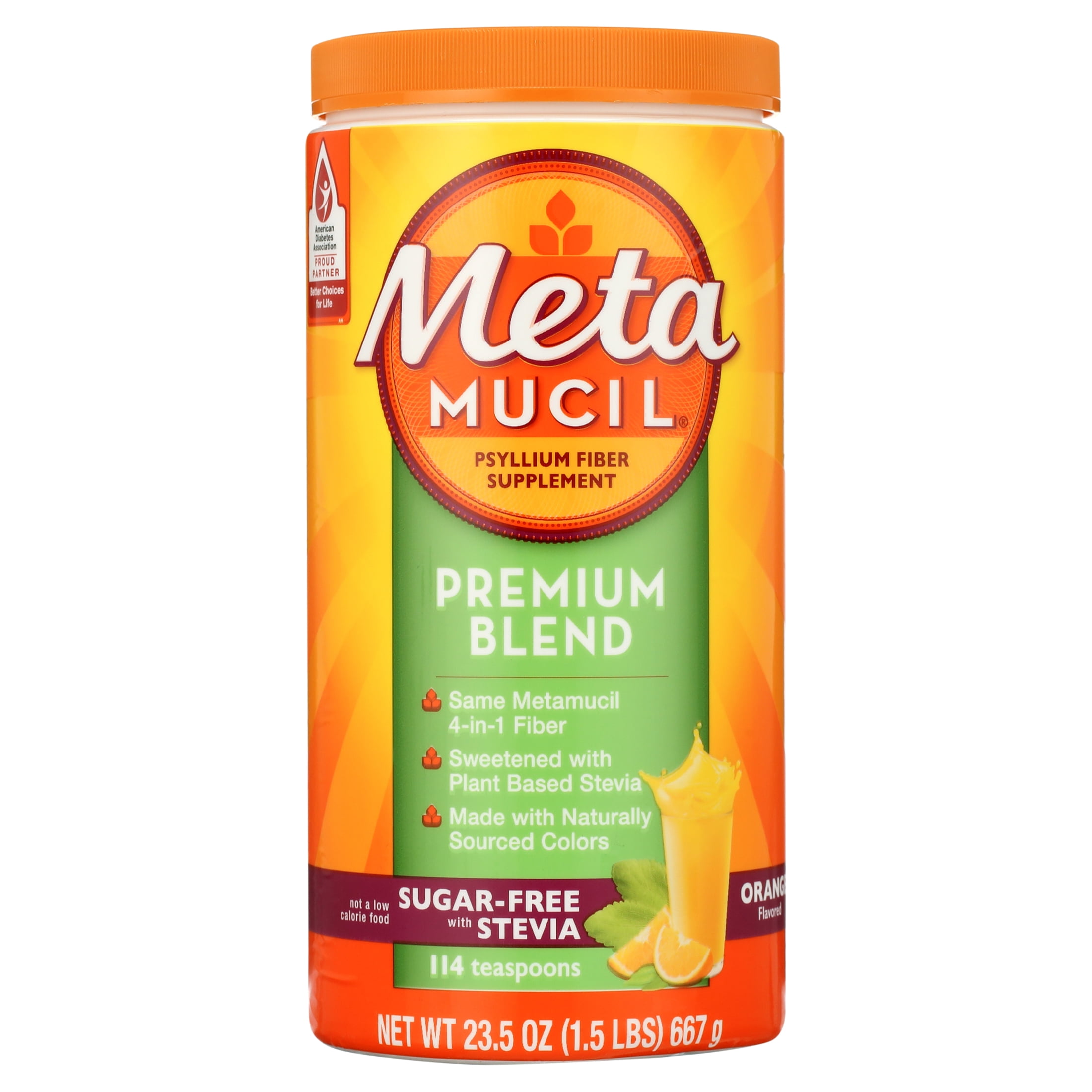 Metamucil Premium Blend Psyllium Husk Fiber Supplement for Digestive ...