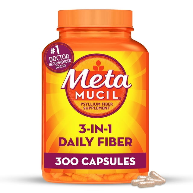 Metamucil Psyllium Husk Fiber Supplement 3-in-1 Fiber for Digestive ...