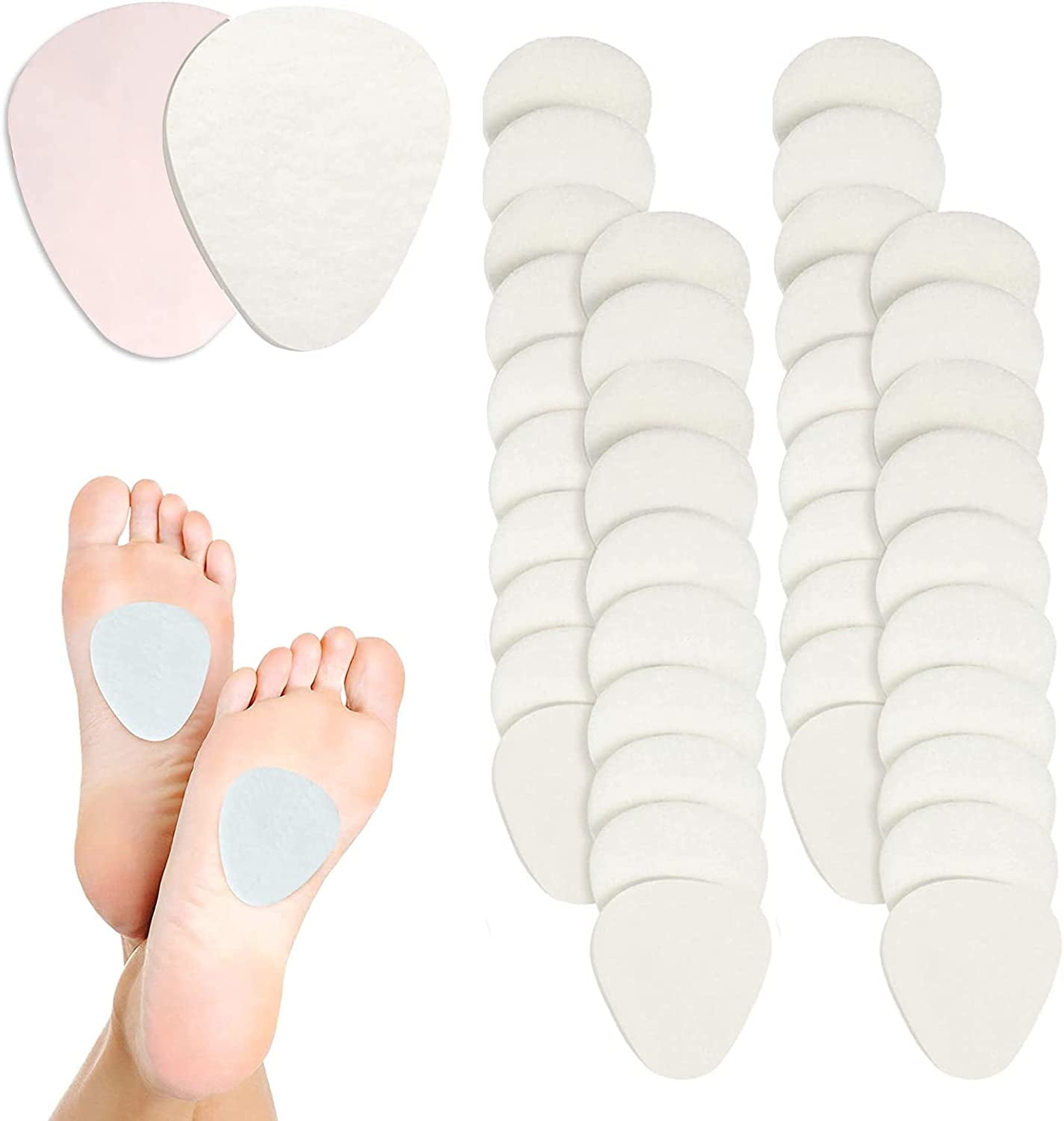 Metatarsal Pads， 40 Pack Metatarsal Pad 1\\/4" 20 Pairs Forefoot ...