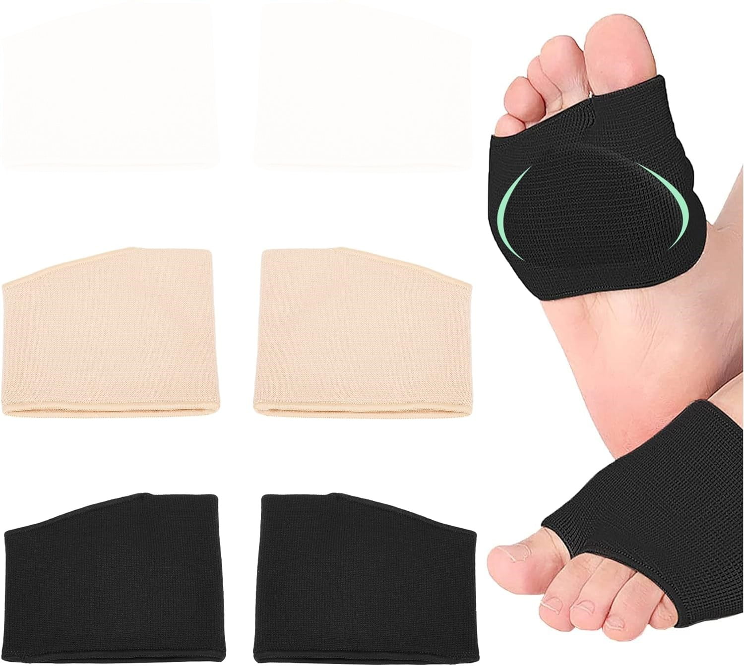 Metatarsal Sleeve with Gel Pads - 2 Pair Metatarsal Pads for Feet, Soft ...