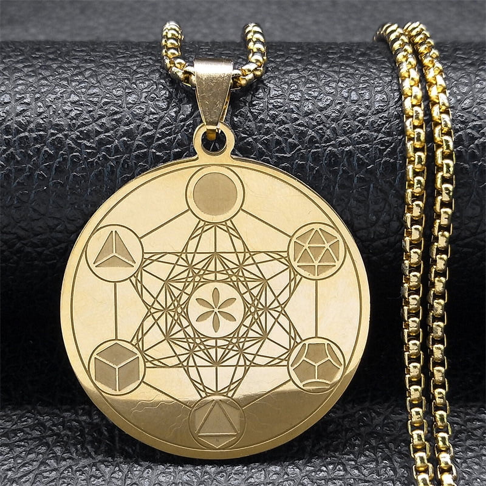 Metatron Archangel Angel Seal Necklace Men Sacred Geometry Solomon 14K ...