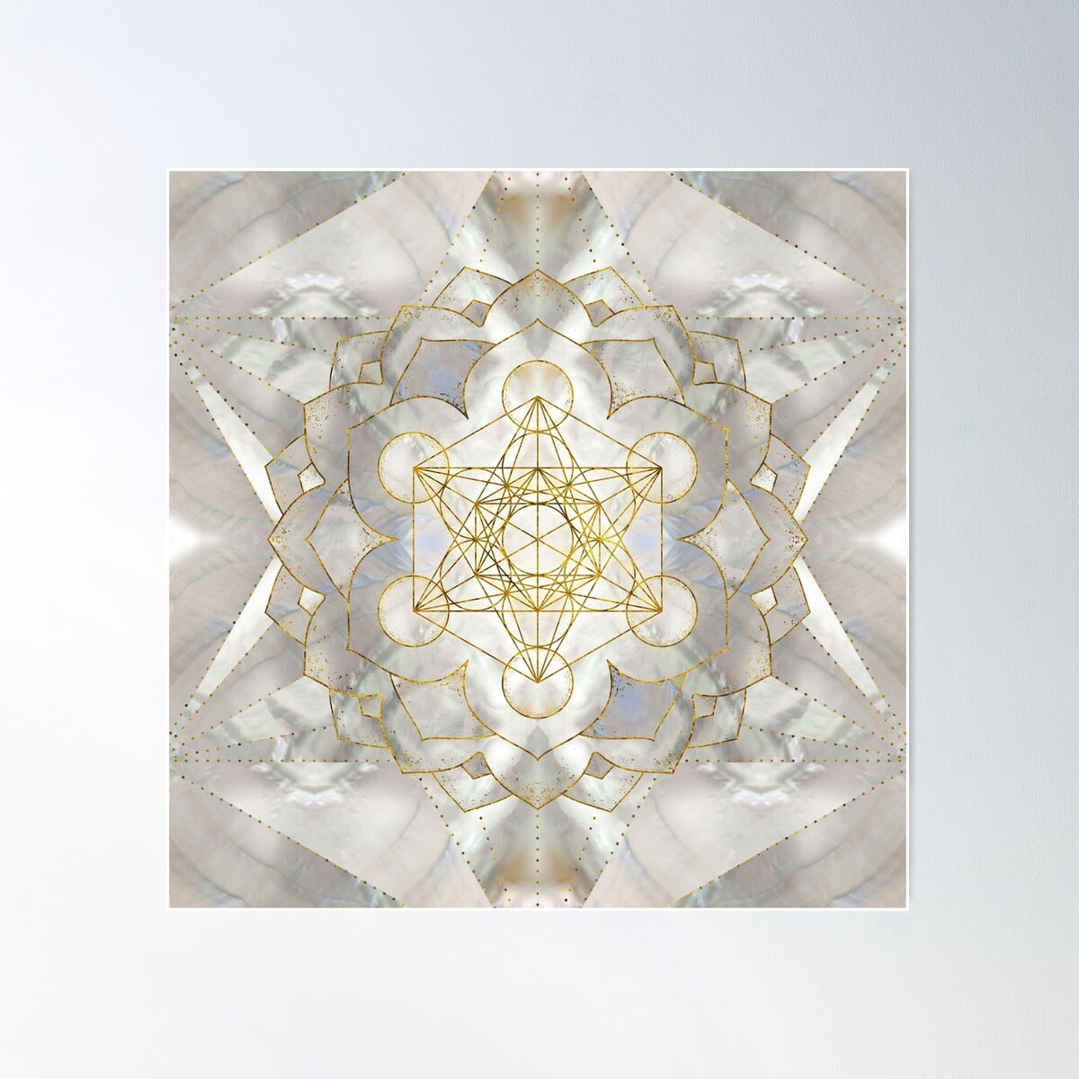 Metatron'S Cube In Lotus Sacred Geometry Poster Wall Art, Modern Wall ...