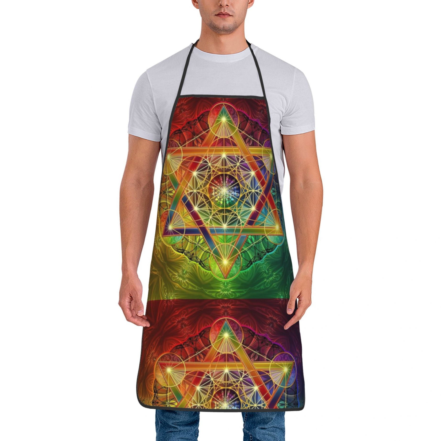Metatron's Cube with Merkabah and Flower of Life Aprons for Women Men ...