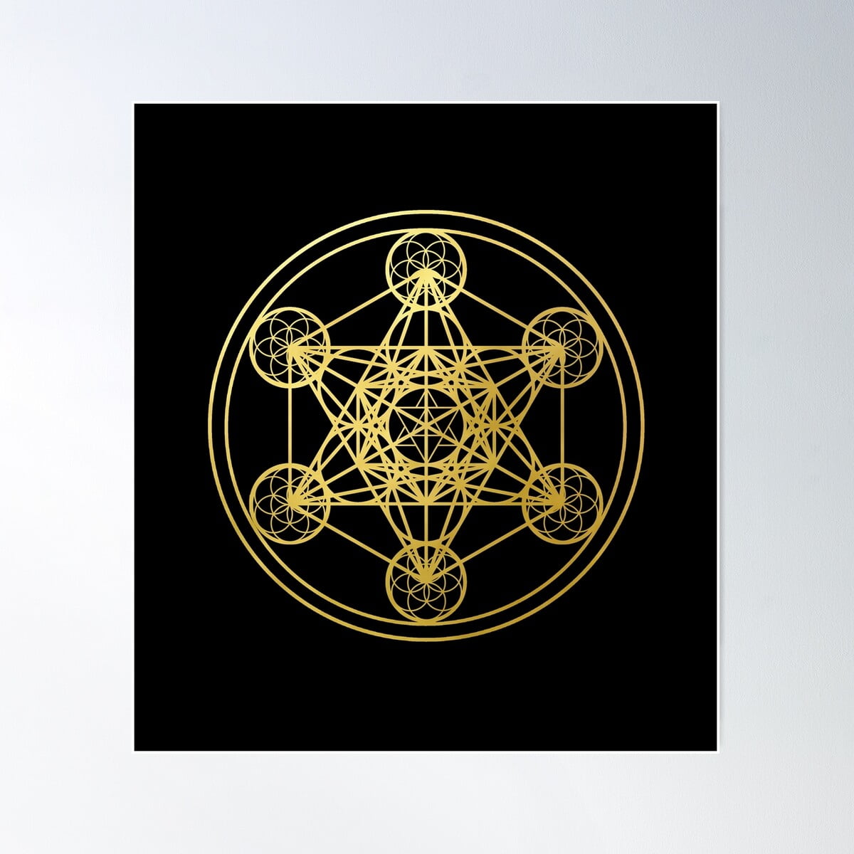 Metatrons Cube Gold Sacred Geometry Mandala Esoteric Symbol Kabbalah ...
