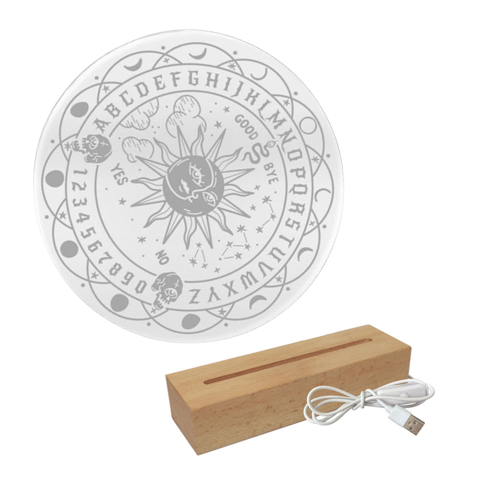Metatrons Star Acrylic Plate Wiccan Inspired Night Light with Base USB ...