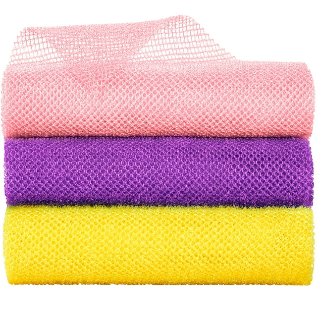 Metene 3 Pcs Nylon African Net Sponge, Exfoliating Washcloth, Long Net ...