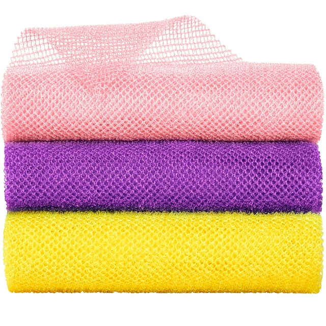 Metene Bath Scrubs, 3 Pcs Nylon African Shower Wash Cloth, Exfoliating ...