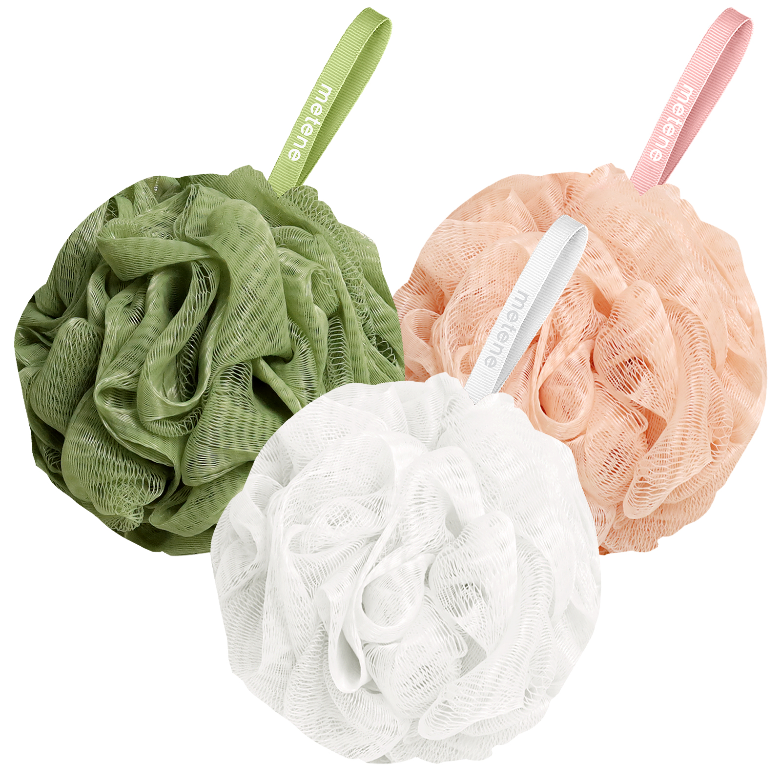 Bath Shower Loofah Sponge Pouf Body Scrubber Exfoliator Body Wash