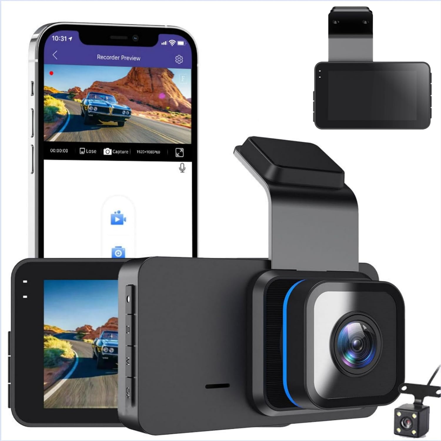 Meteor 1776 Dashcam，Dash Cam WiFi FHD 1080P Car Camera, Dash Camera for ...