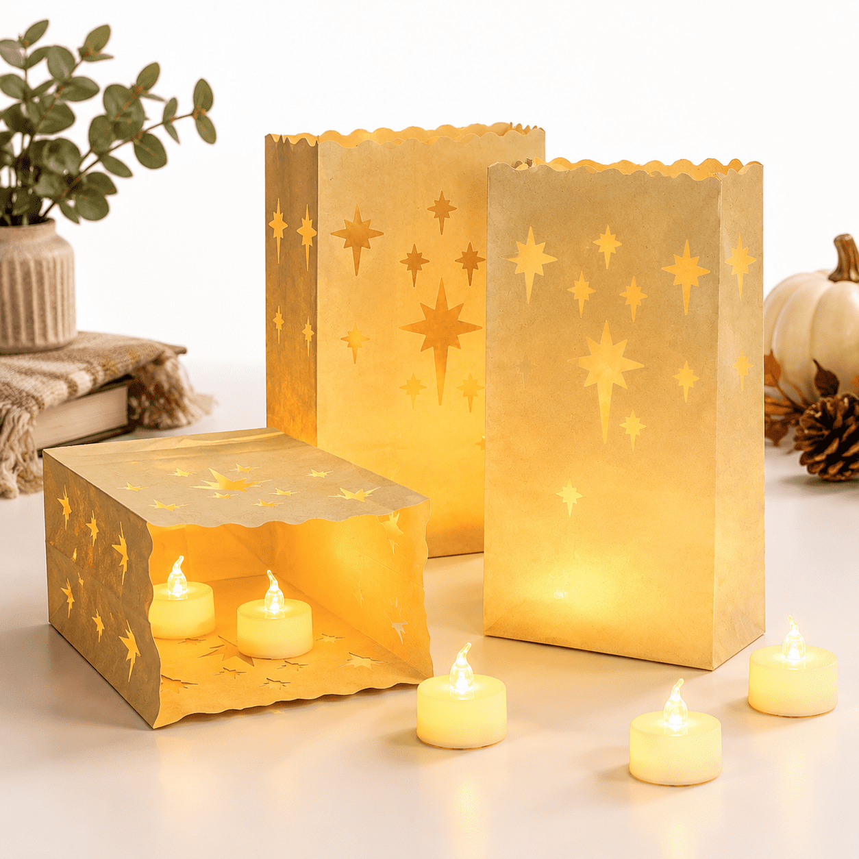 Meteor-A Bag+Candle LED Tea Light Luminary Set for Wedding Party ...