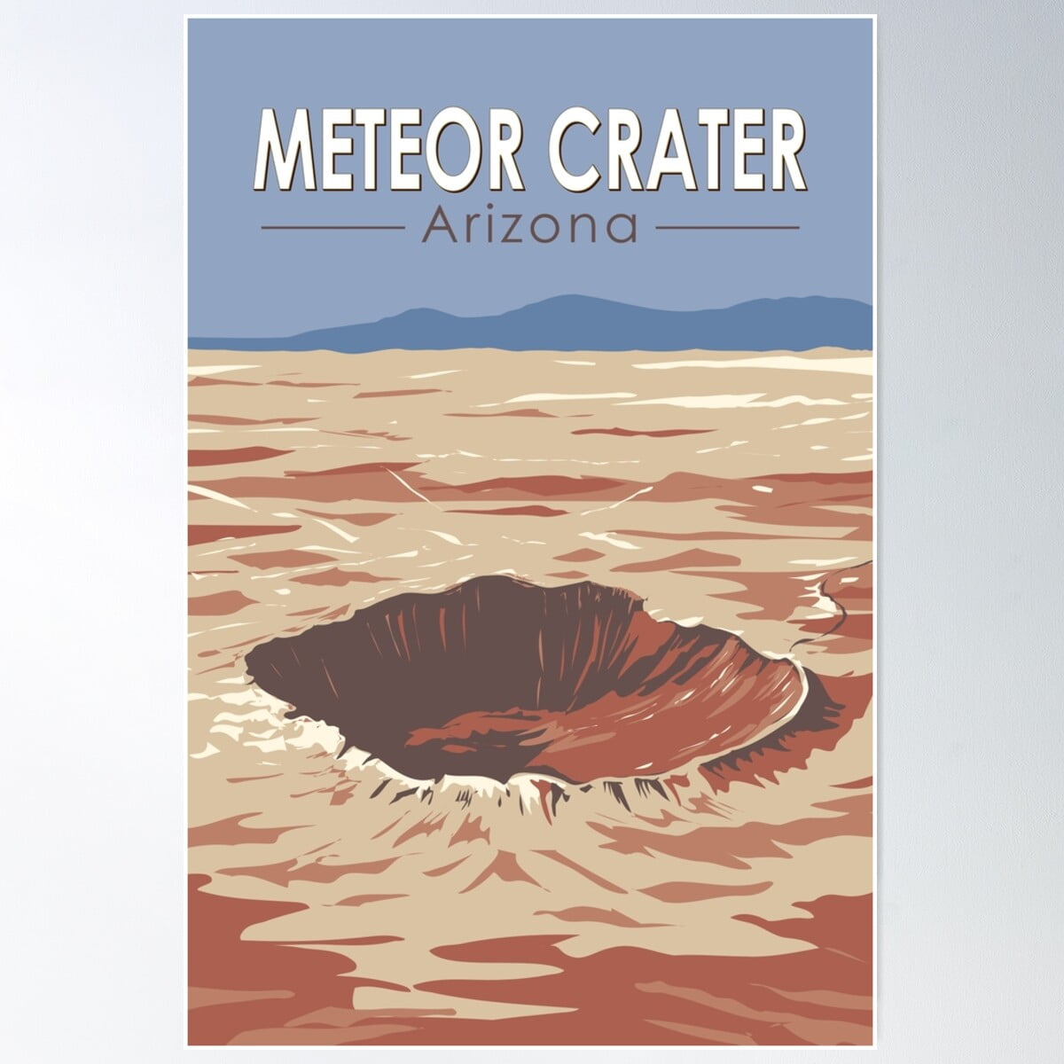 Meteor Crater Arizona Travel Art Vintage Poster Wall Art, Modern Wall ...