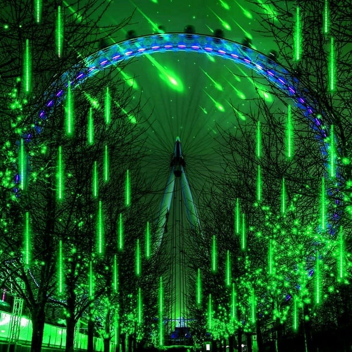 Meteor Shower Rain Lights, 10 Tube 540 LED Waterproof Icicle Snow Fall ...