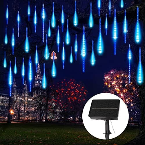 Meteor Shower Lights 20 Tubes 16 Inch 720 LED Solar Christmas Lights ...