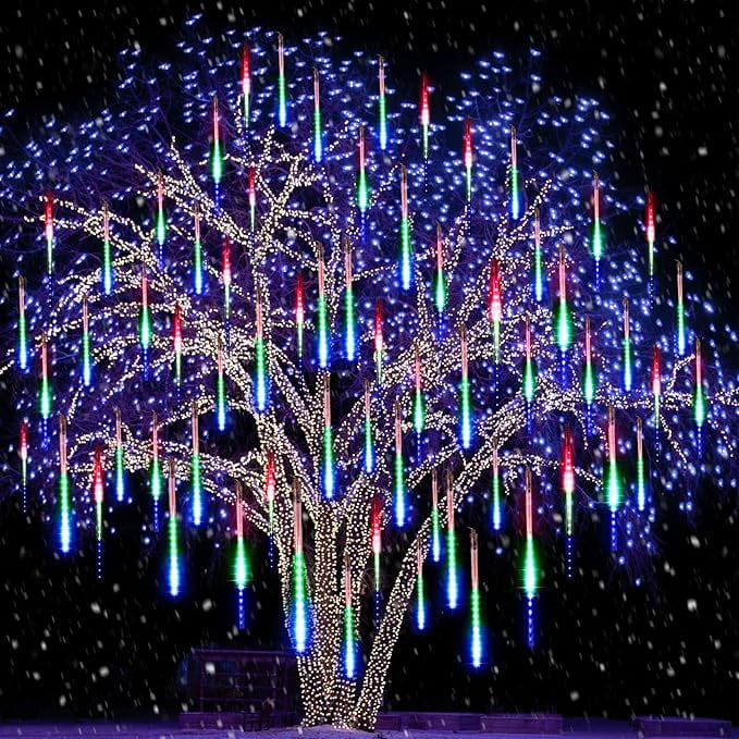 Meteor Shower Lights LED Falling Rain Lights with 20/30/50cm 8 Tubes ...