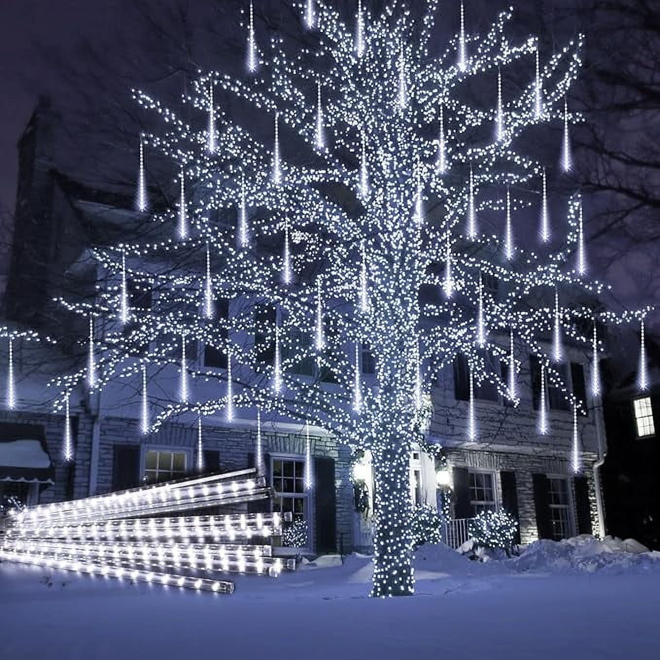 Meteor Shower Lights LED Falling Rain Lights with 20/30/50cm 8 Tubes ...